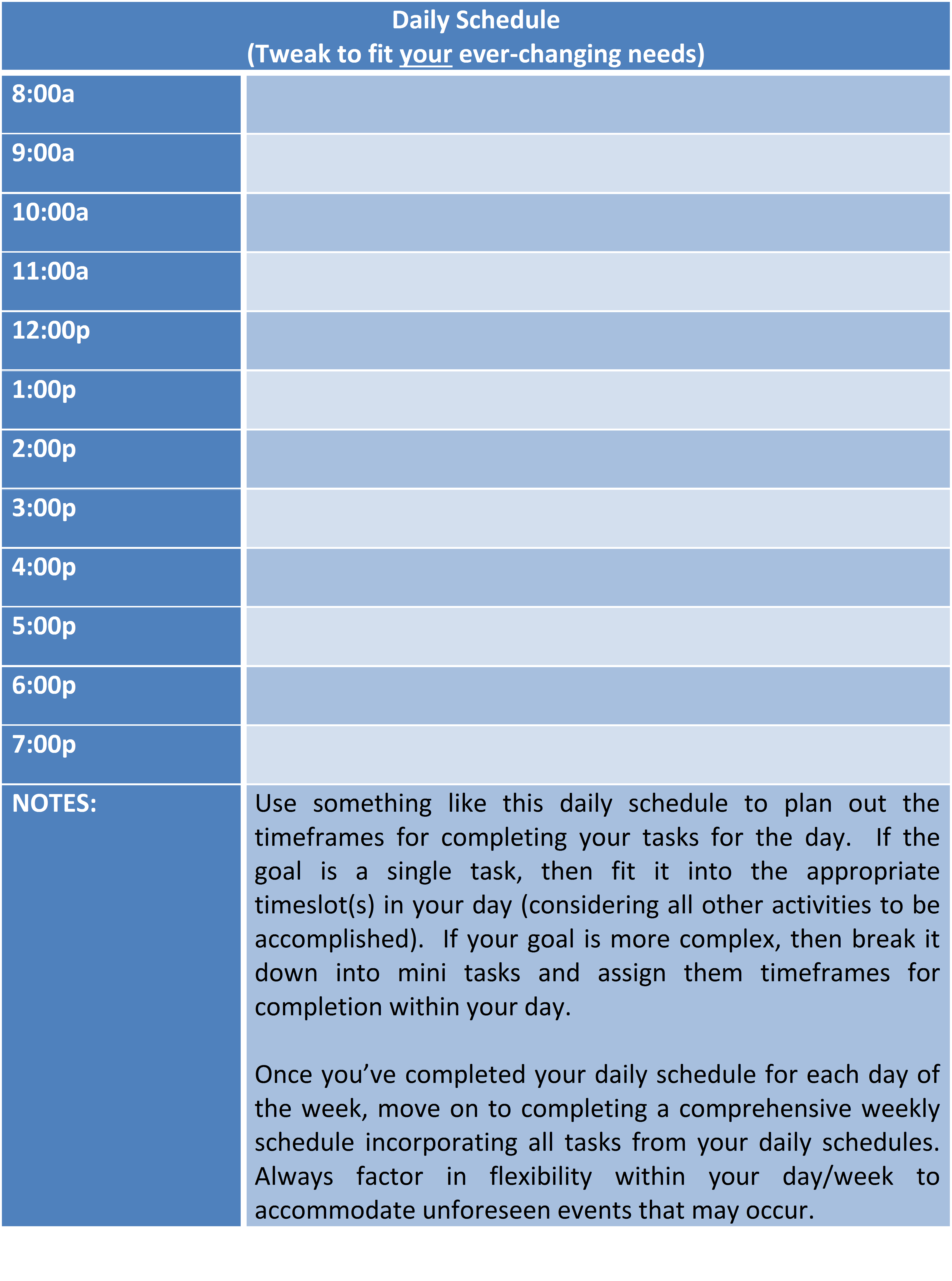 Freebie Friday: Daily Schedule Template