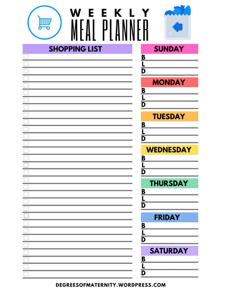Freebie Friday: Weekly Meal Planner